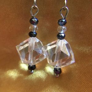 fireflyposh | Jewelry | Crystal Cube Dangle Earrings Unique Handmade | Poshmark